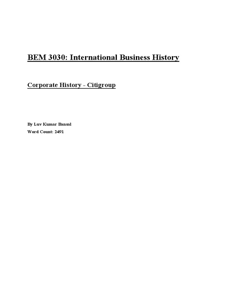 Citigroup | PDF | Organizational Culture | Narrative