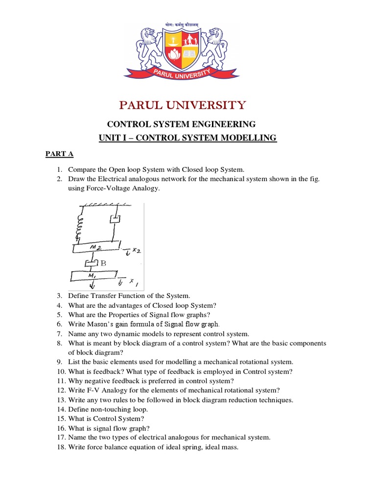 QUESTION BANK of Control Systems Engineering PDF | PDF | Control Theory | Stability Theory