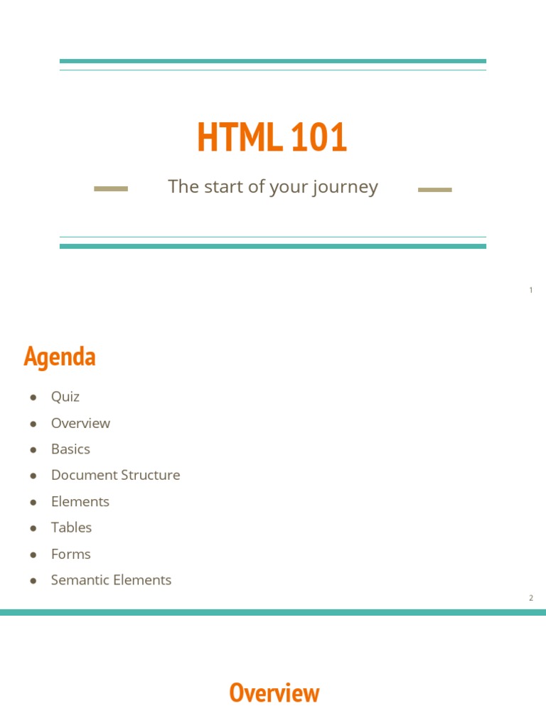 HTML 101 | Download Free PDF | Html Element | Html