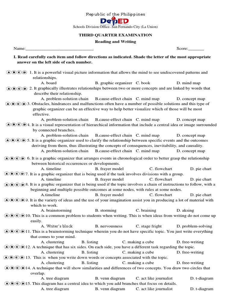 Reading and Writing Exam | PDF | Narrative | Information