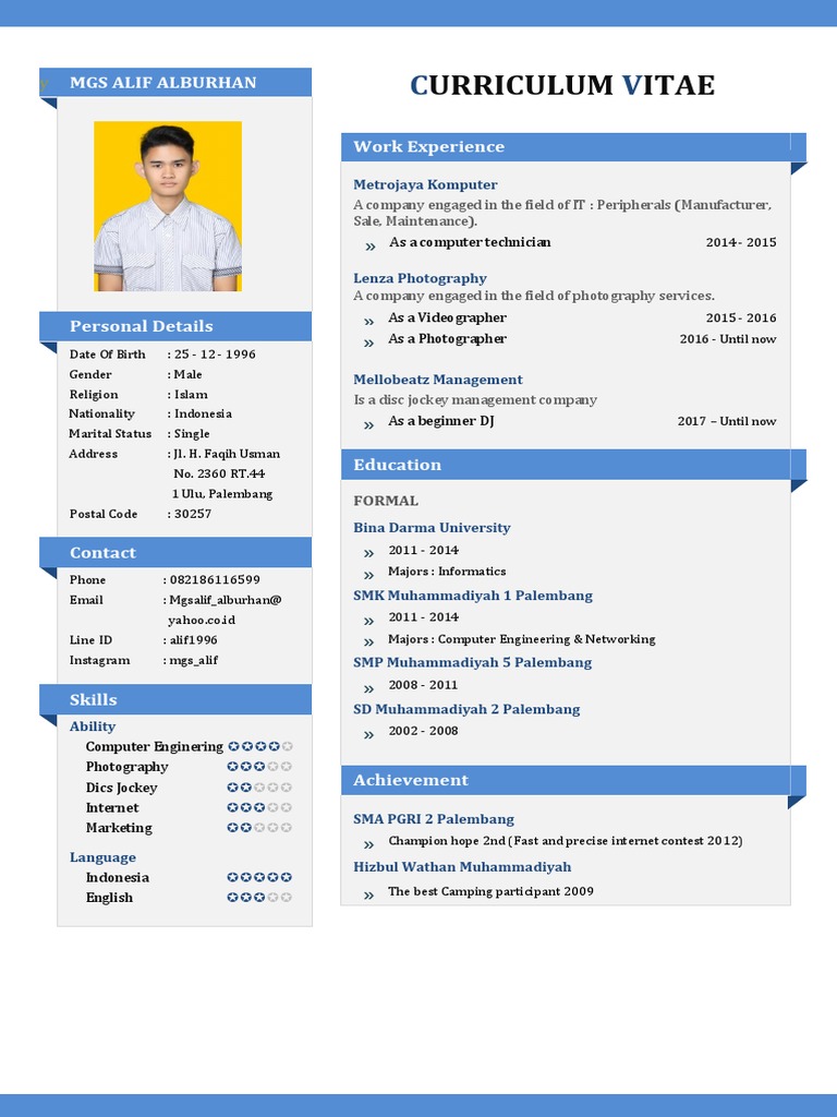 Curriculum Vitae Alif | Download Free PDF | Computing | Computing And Information Technology