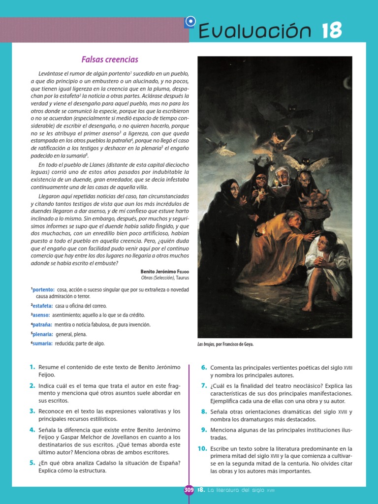 18 Literatura Neoclásica Prueba Soluciones PDF | PDF | Comedia | Teatro