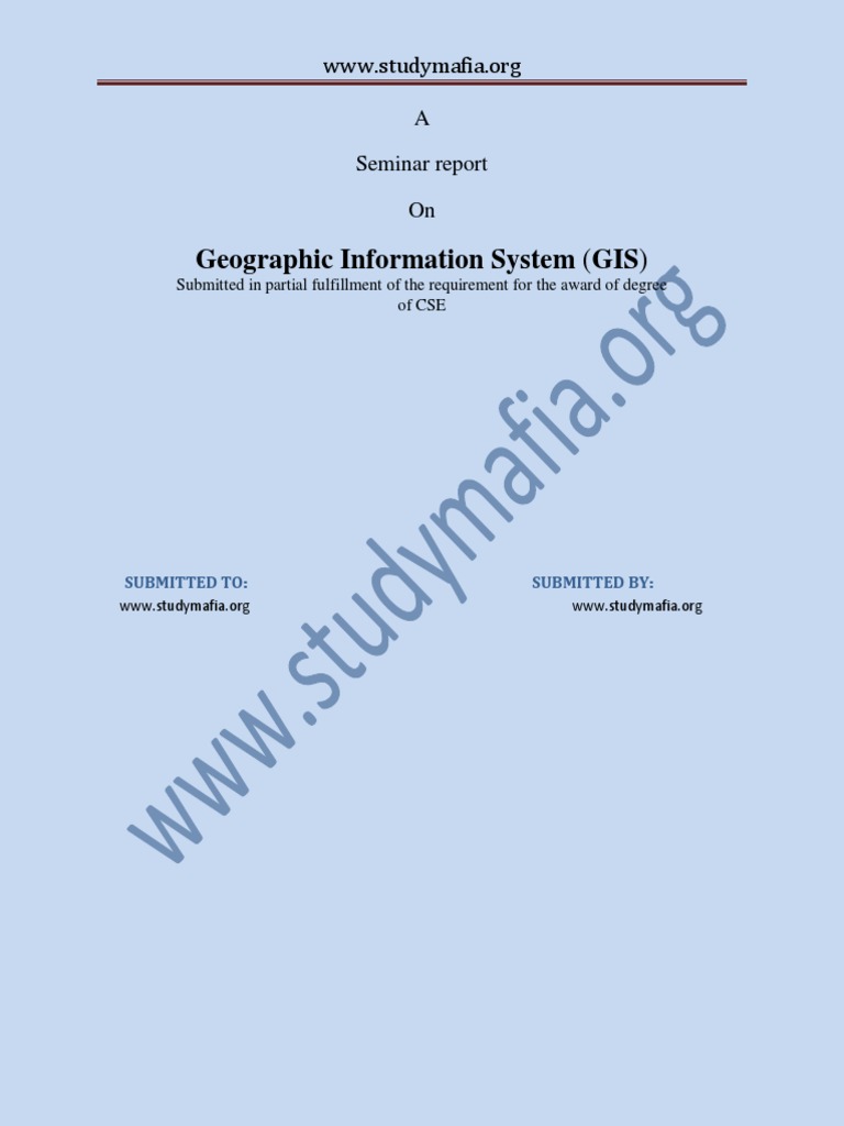 CSE GIS Report | PDF | Geographic Information System | Databases