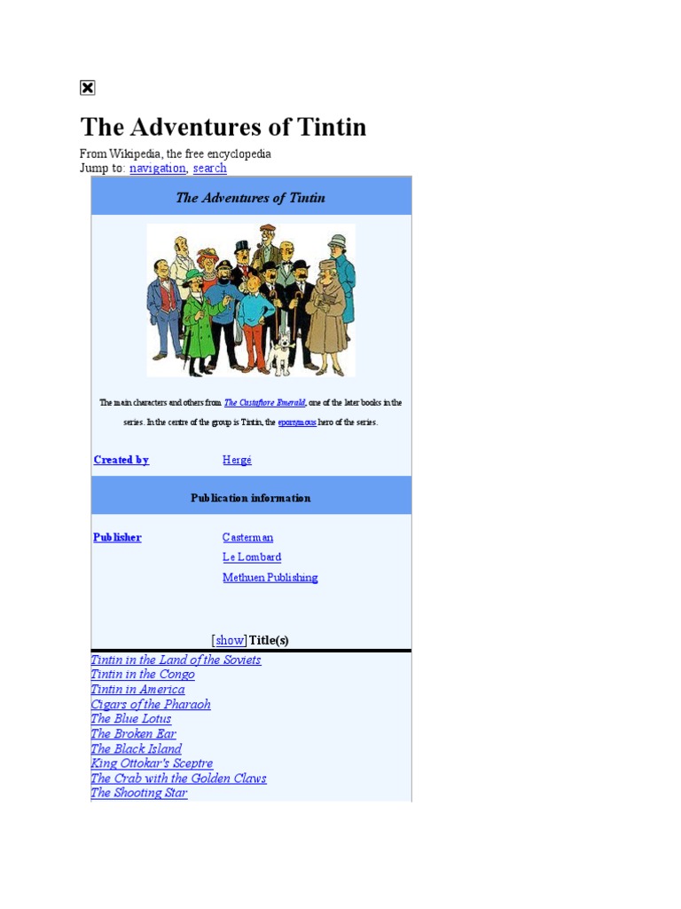The Adventures of Tintin | PDF | Satirical Publications