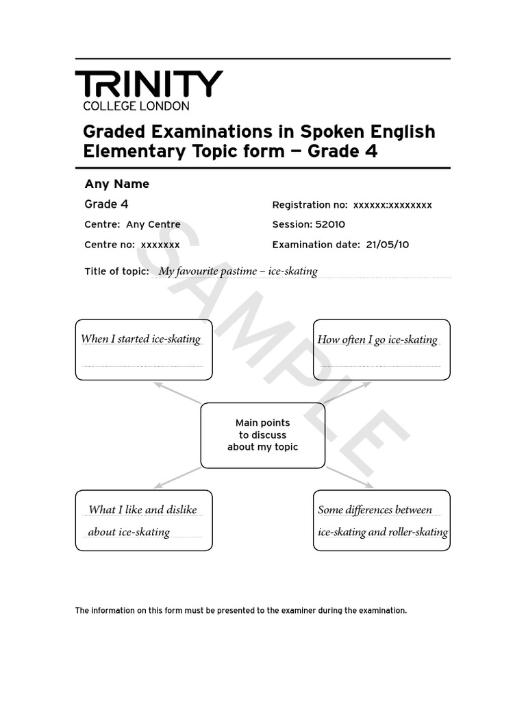 Sample GESE Grade 4 Topic Form PDF | PDF