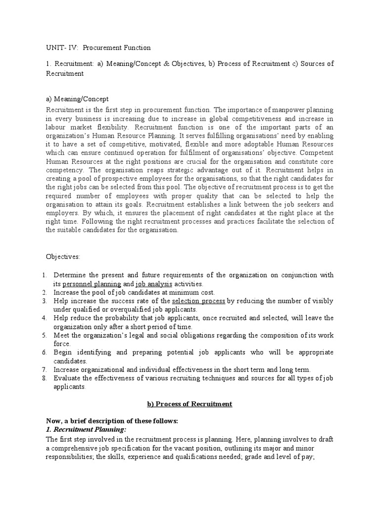 UNIT IV Recruitment Selection Placement Induction | PDF | Recruitment ... UNIT IV Recruitment Selection Placement Induction | PDF | Recruitment ...