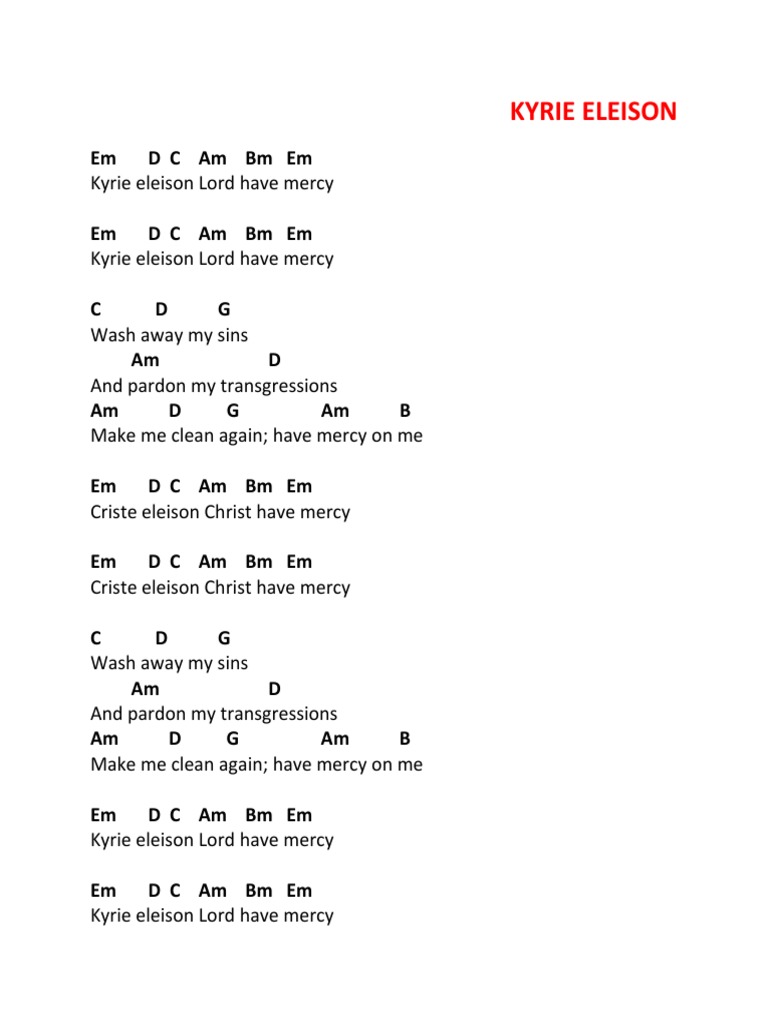 Chords KYRIE ELEISON | PDF