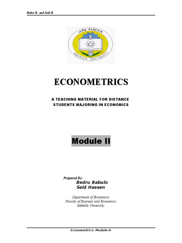 Econometrics Moduleii Pdf Heteroscedasticity Ordinary Least Squares