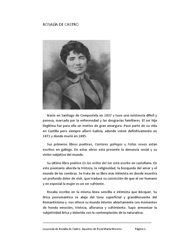 Poesía y vida de Rosalía de Castro | PDF | Poesía