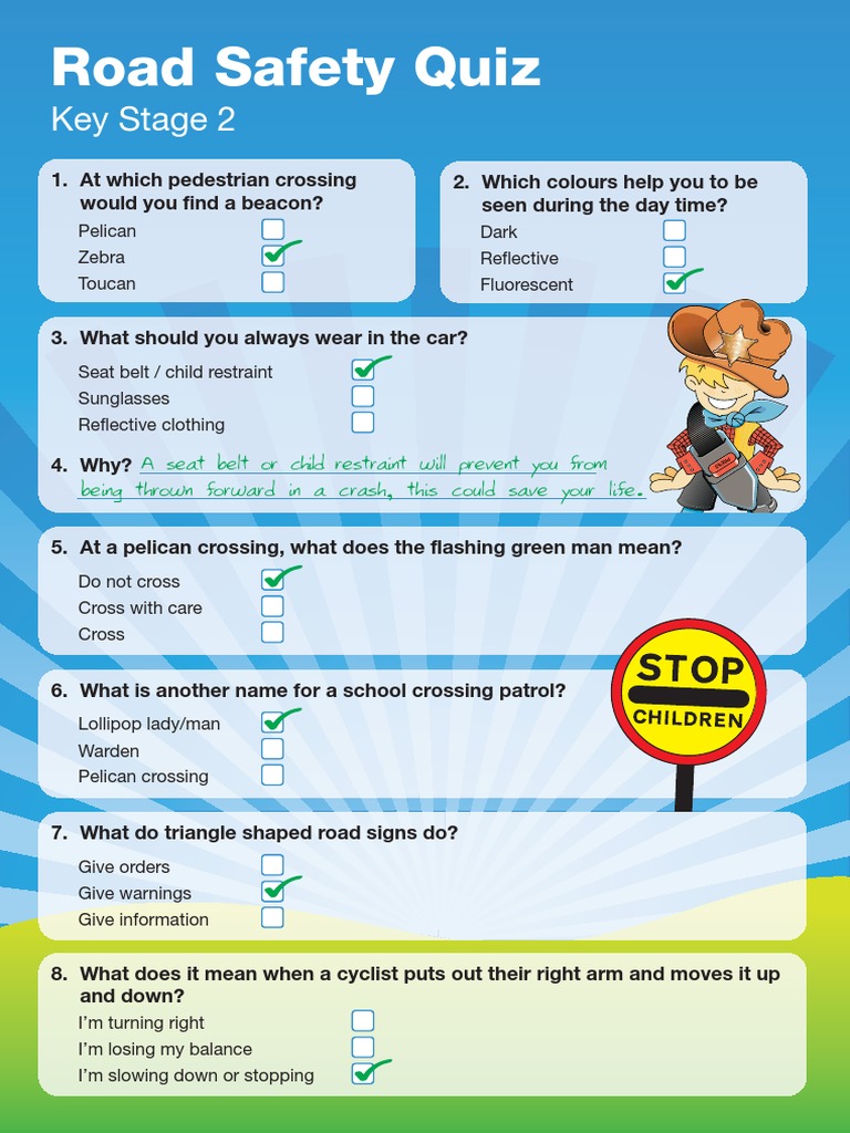 Road Safety Quiz Level2 Answers - PDF PDF | Download Free PDF ...