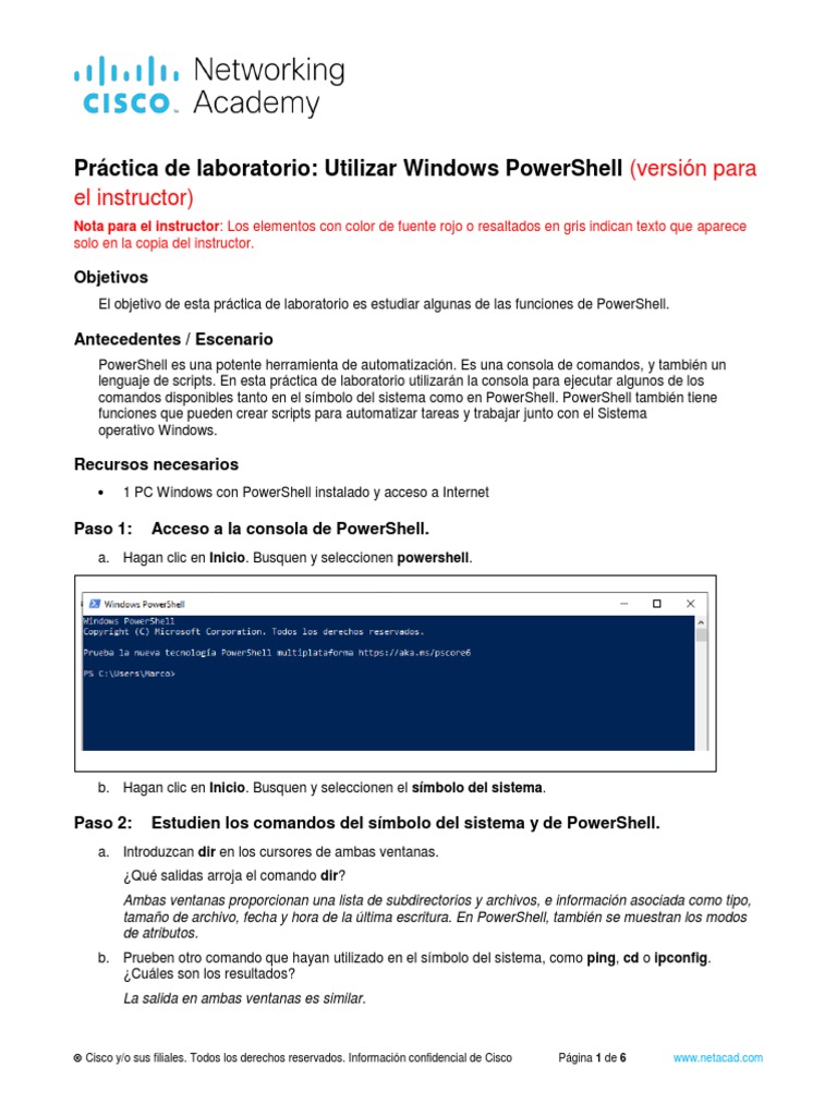2.2.1.11 Lab - Using Windows PowerShell - ILM | PDF | Interfaz de línea de comando | Archivo de ...