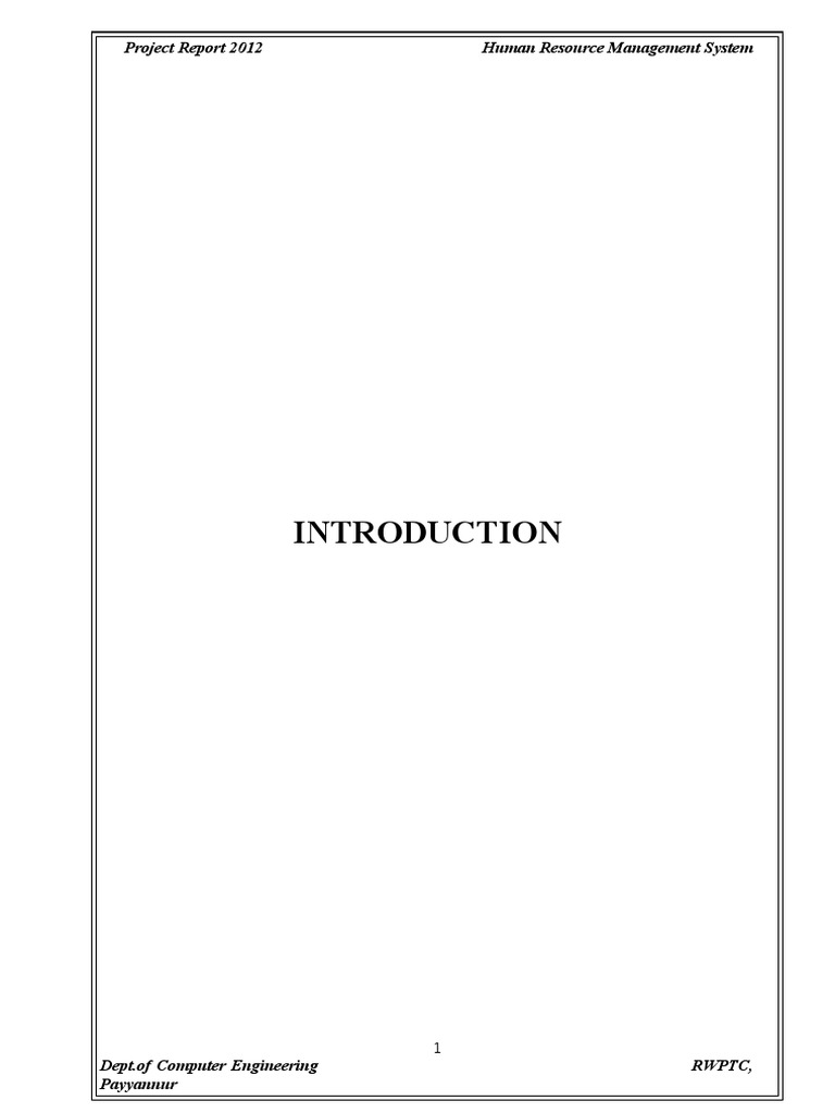 Project Report Human Resource Management | PDF | Html | My Sql