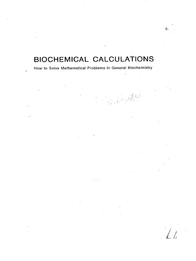 Segel Irwin H. Segel-Biochemical Calculations - How To Solve ...