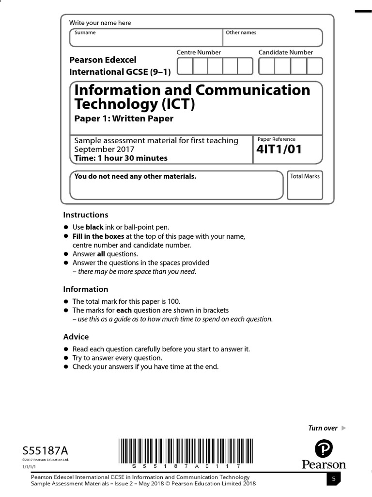 ICT Paper 1 Sample Paper (9-1) | PDF | Solid State Drive | Computer ...
