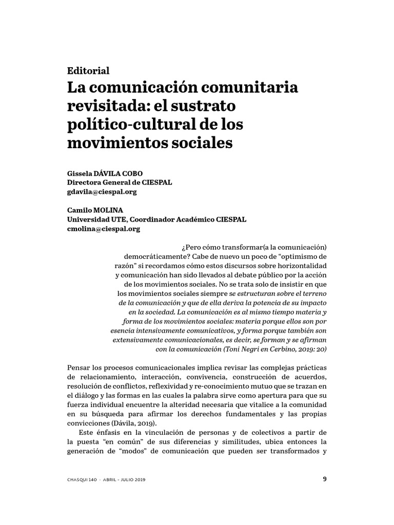 La Comunicación Comunitaria Pdf Democracia Ideologías Políticas