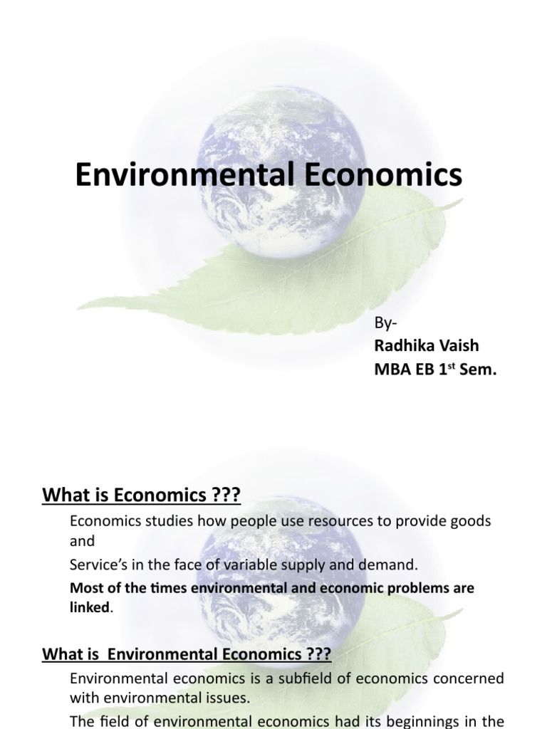 Understanding Environmental Economics | PDF | Economics | Sustainability