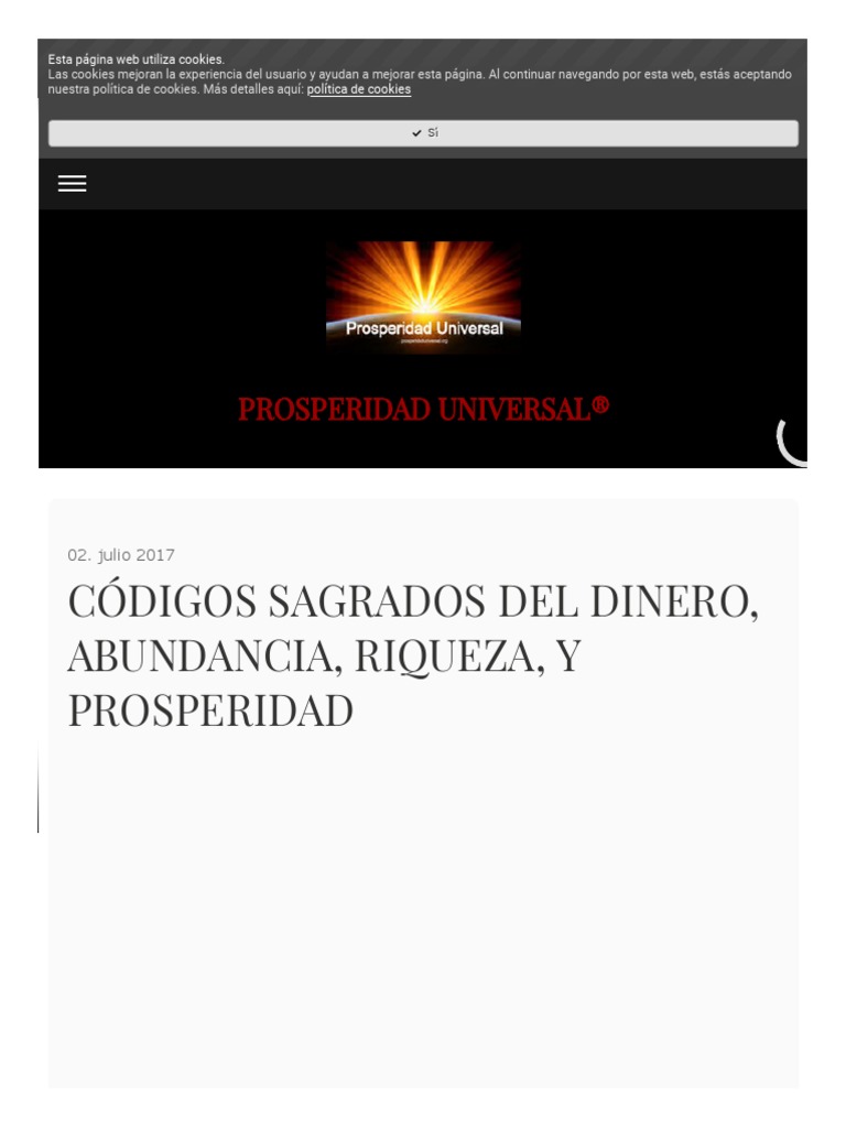 WWW Prosperidaduniversal Org Codigos Sagrados Del Dinero Abundancia ...