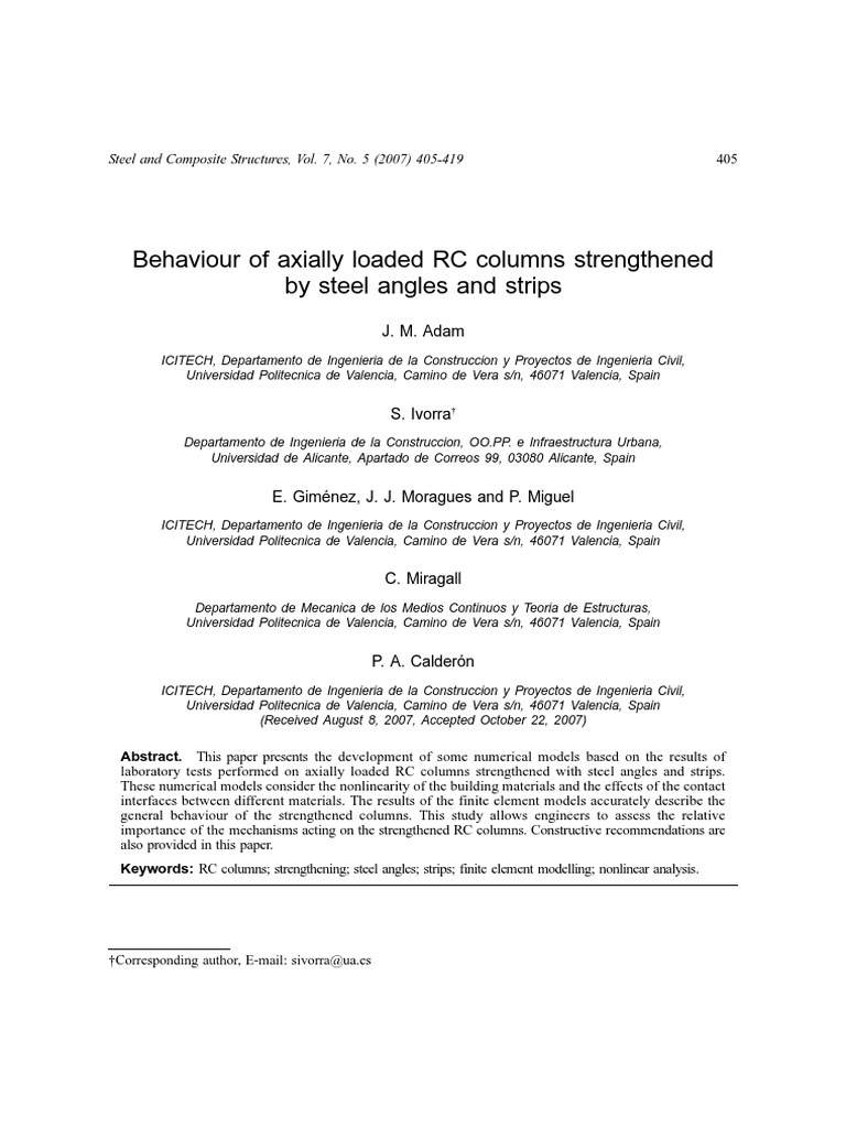 Behaviour of Axially Loaded RC Columns Strengthened by Steel Angles and ... Behaviour of Axially Loaded RC Columns Strengthened by Steel Angles and ...