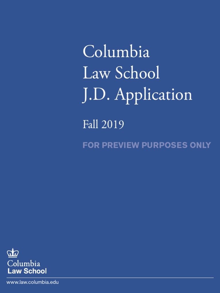 Columbia University Fall 2019 Sample Law Application | PDF | Race And ...