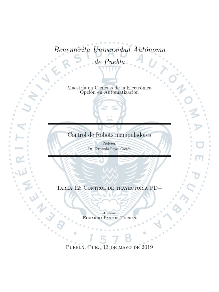 Análisis comparativo del control de trayectoria PD+ y par calculado ...