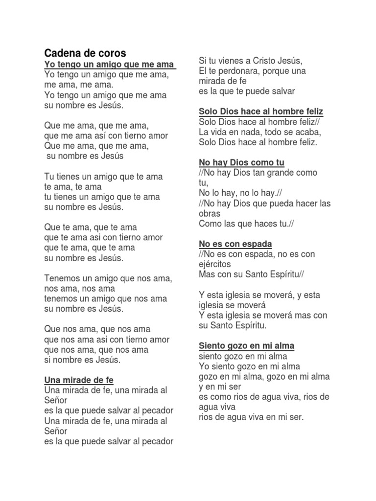 Cadena De Coros D Avivamiento Pdf