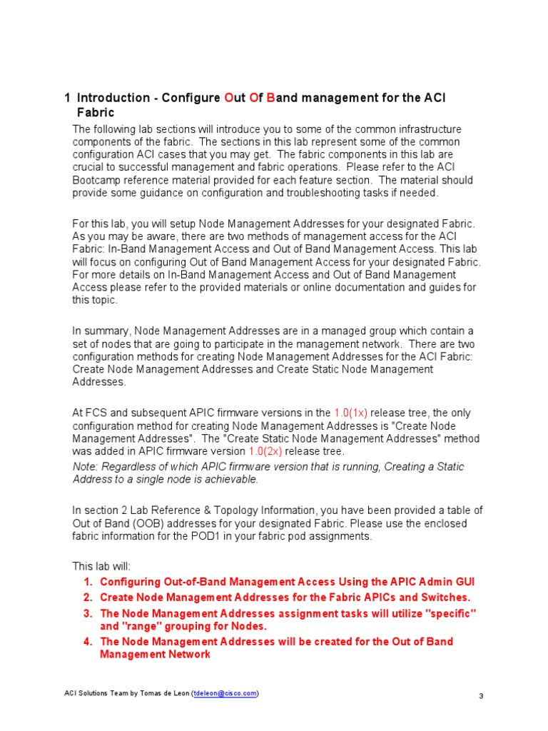 Aci Oob Part1 - Tdeleon | PDF | Ip Address | Domain Name System