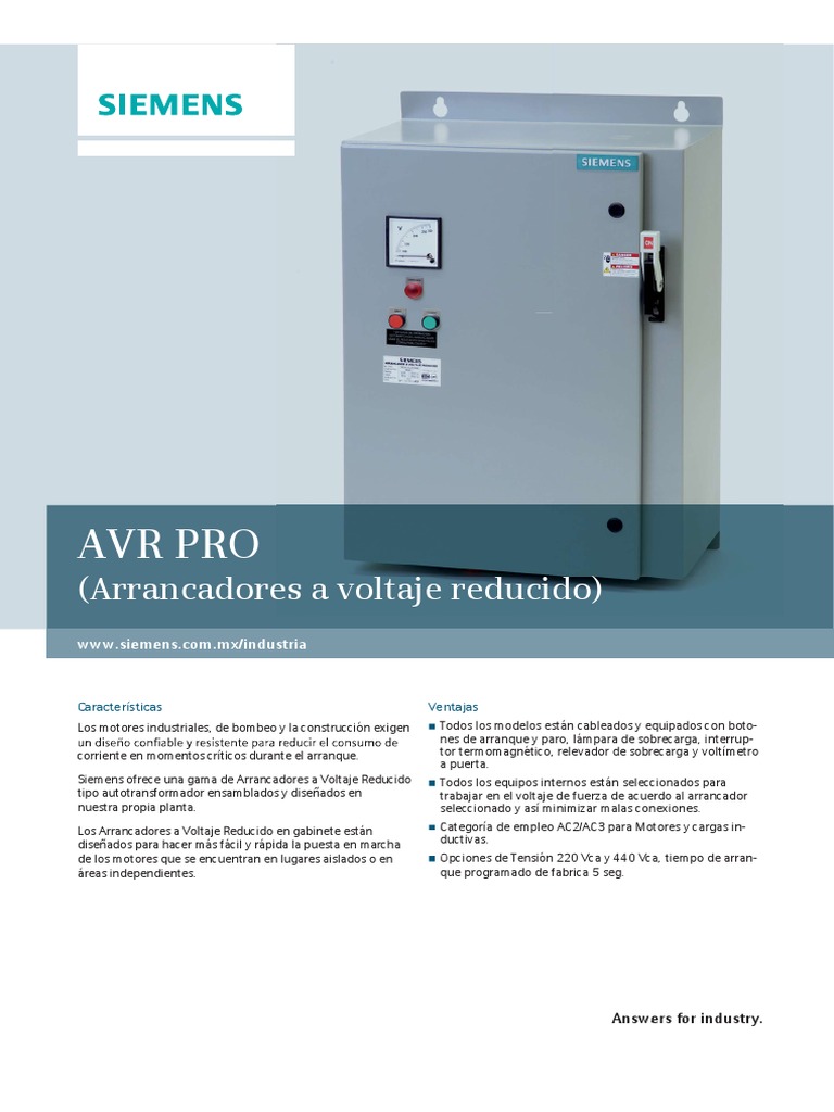 Siemens Control Products - AVR PRO | PDF | voltaje | Electrónica