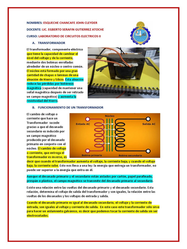 TRANSFORMADOR | PDF | Transformador | Inductor