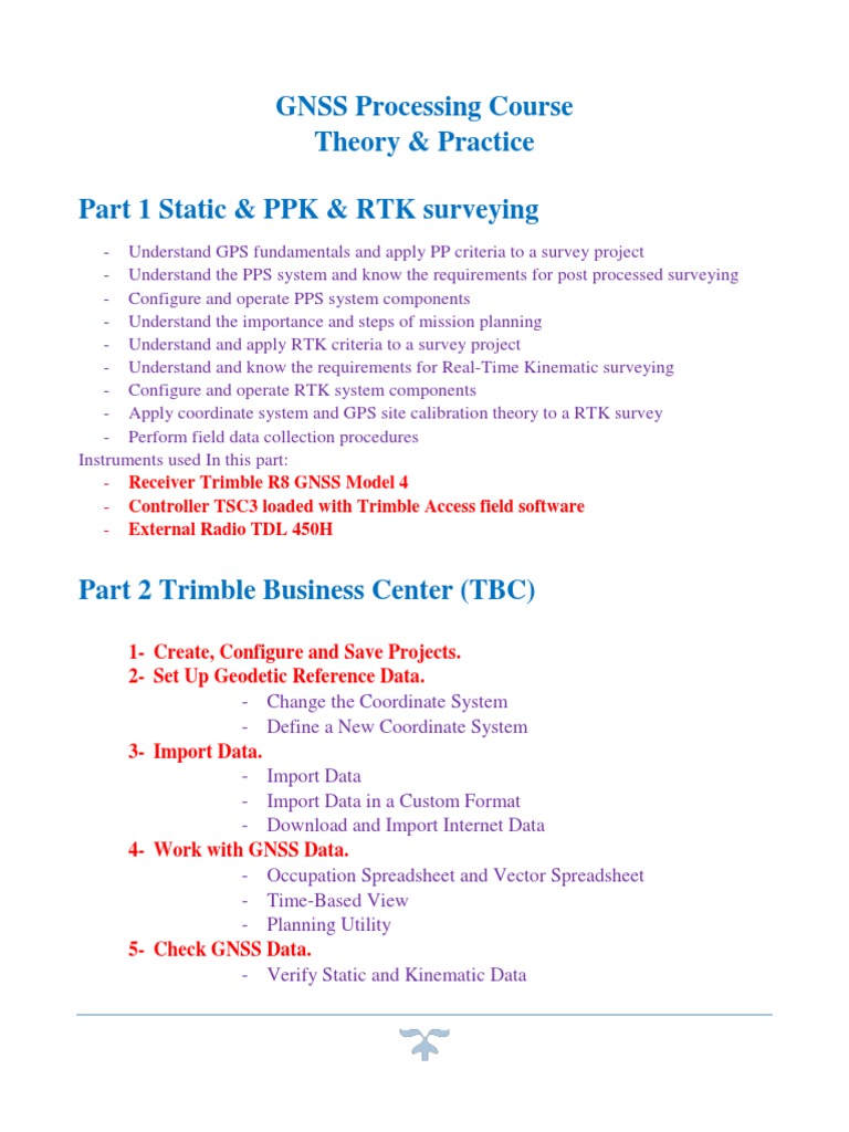 GNSS Processing Course Contents PDF | PDF | Surveying | Information ...