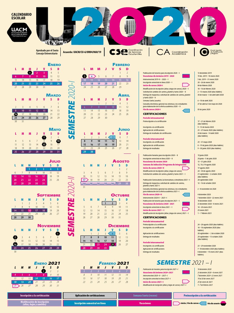 Calendario Escolar UACM 2025 | PDF | Calendario