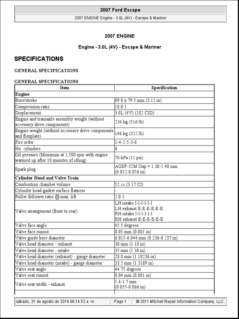 2007 Ford Escape | PDF | Throttle | Fuel Injection