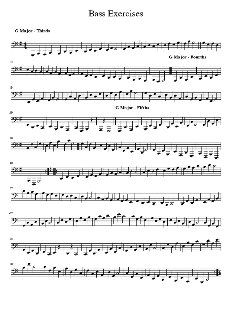 Bass Exercises | PDF | Musical Compositions | Classical Music