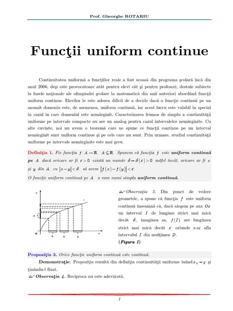 Functii Uniform Continue | PDF