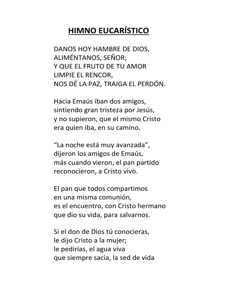 Himno Eucarístico | PDF