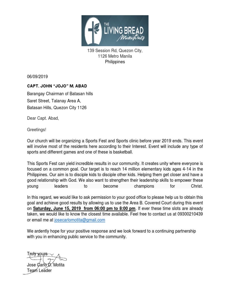 Area B Request Letter April 27 | PDF