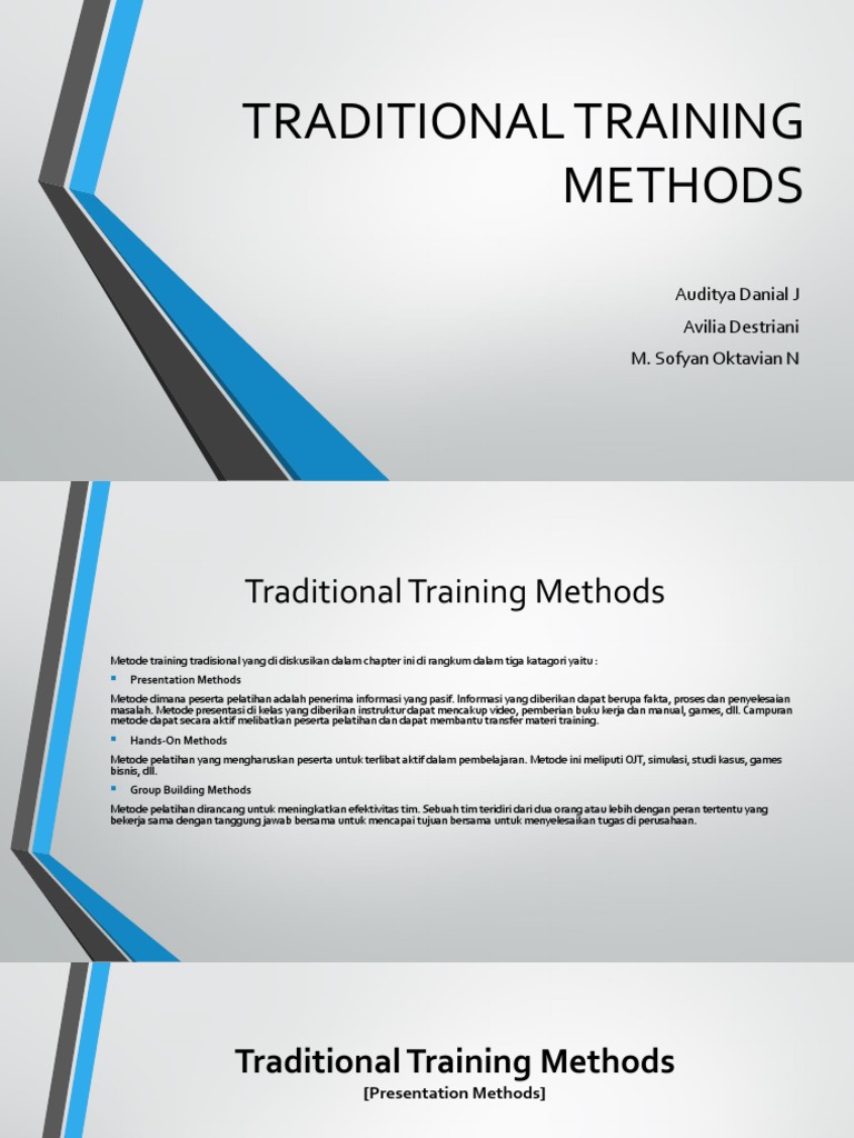 Traditional Training Methods (PMM) | PDF