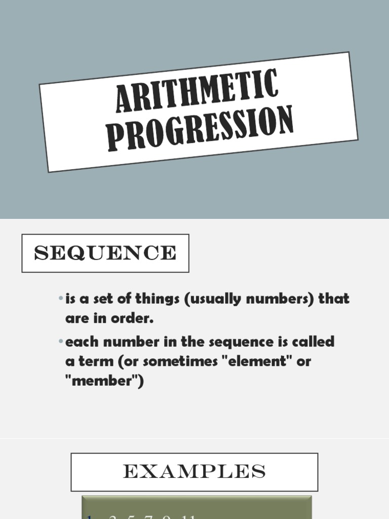 Arithmetic Progression | PDF | Arithmetic | Elementary Mathematics