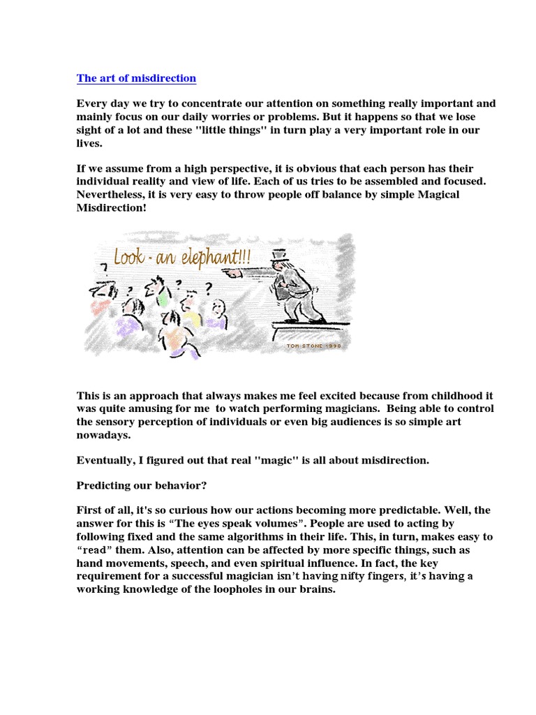 The Art of Misdirection | PDF | Attention | Mind
