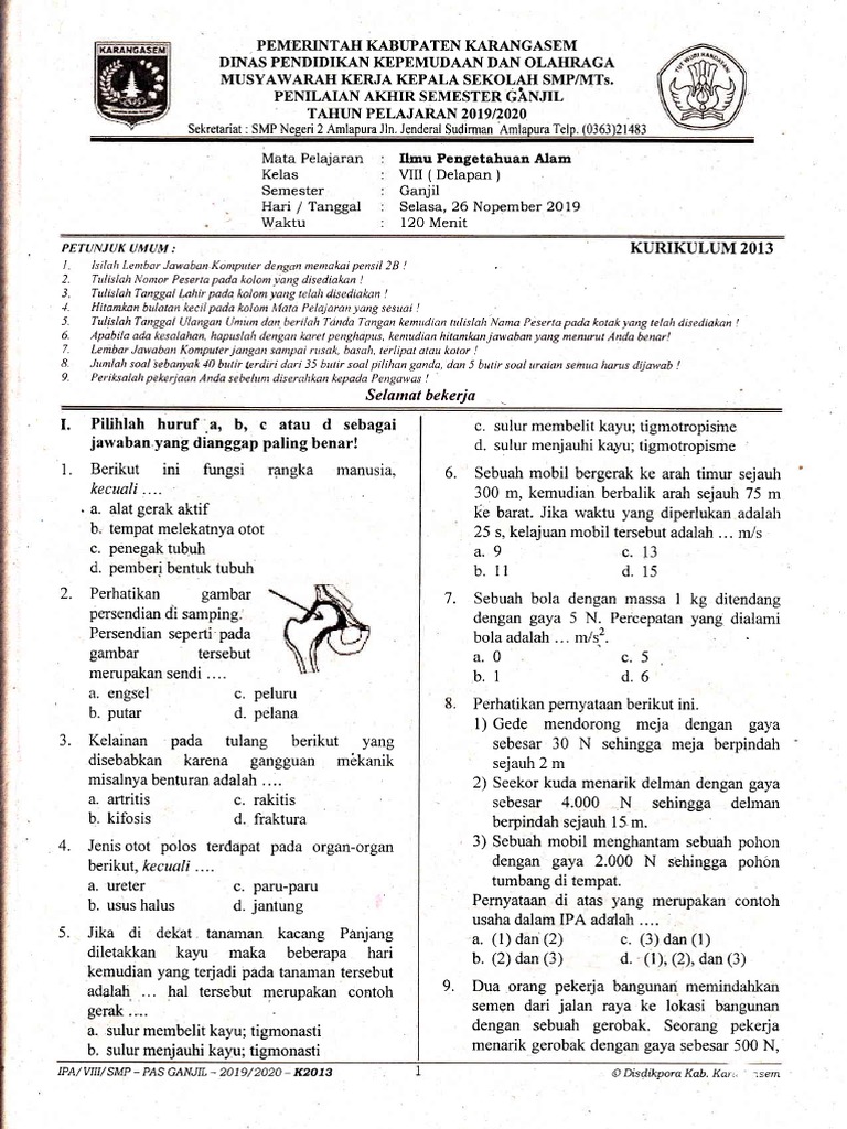Pas Ipa 8 SMP Ganjil 1920 | PDF