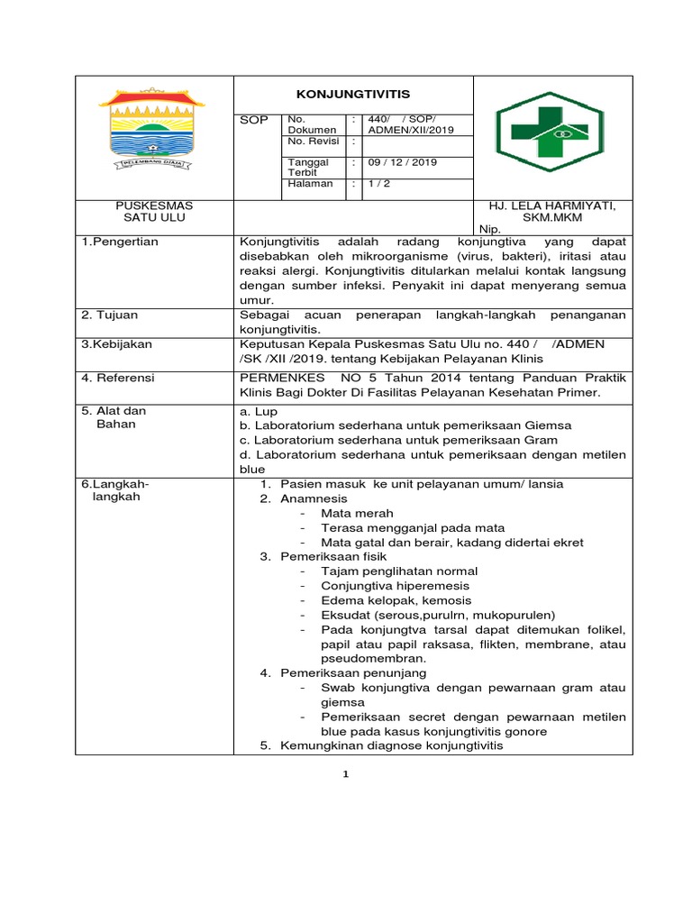 Tatalaksana dan Pemeriksaan Konjungtivitis | PDF