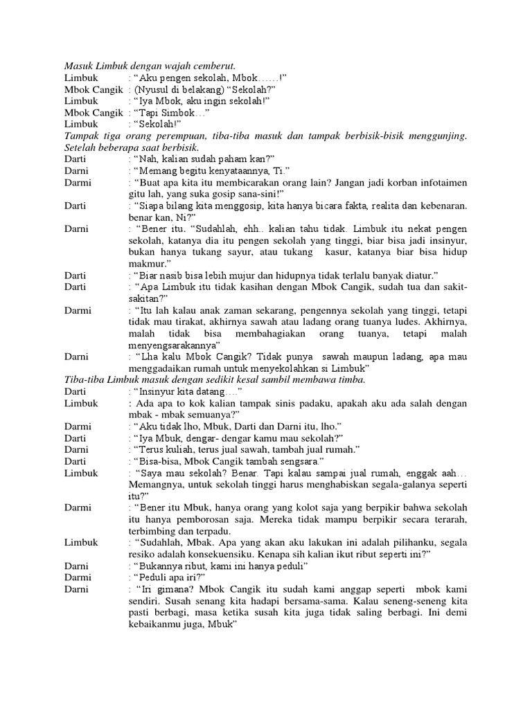 Naskah Fragmen Limbuk Ingin Jadi Presiden | PDF