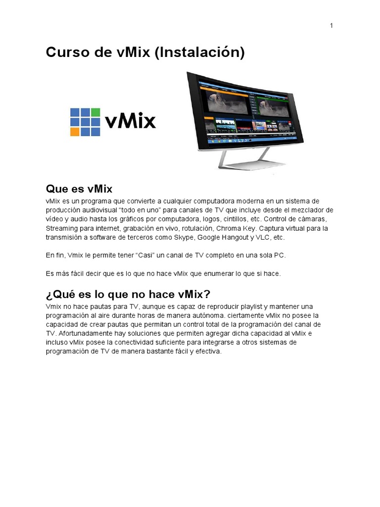 Curso de Vmix (Instalación) | PDF | Ventana (informática) | Televisión