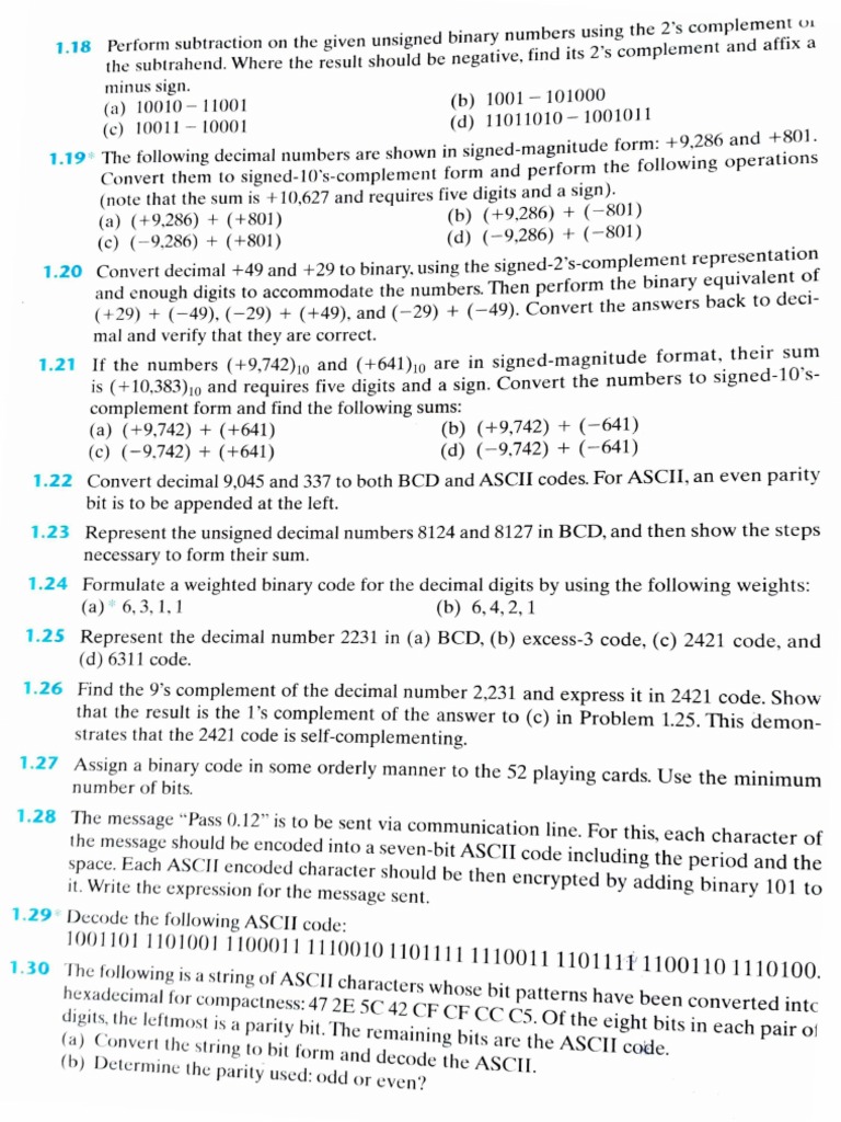 Digital 18 To 30 Solutions From The Manual | PDF | Subtraction | Binary Coded Decimal