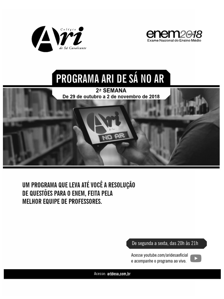 Ari - de - Sa - No Ar - ENEM - 2018 - 2a - SEMANA | PDF | Brasil | Humano