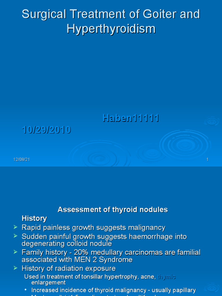 Surgical Treatment of Goiter and Hyperthyroidism | PDF | Thyroid | Hyperthyroidism