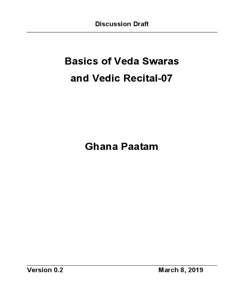 07basics of Veda-Ghana Paatam | PDF | Vedas | Languages
