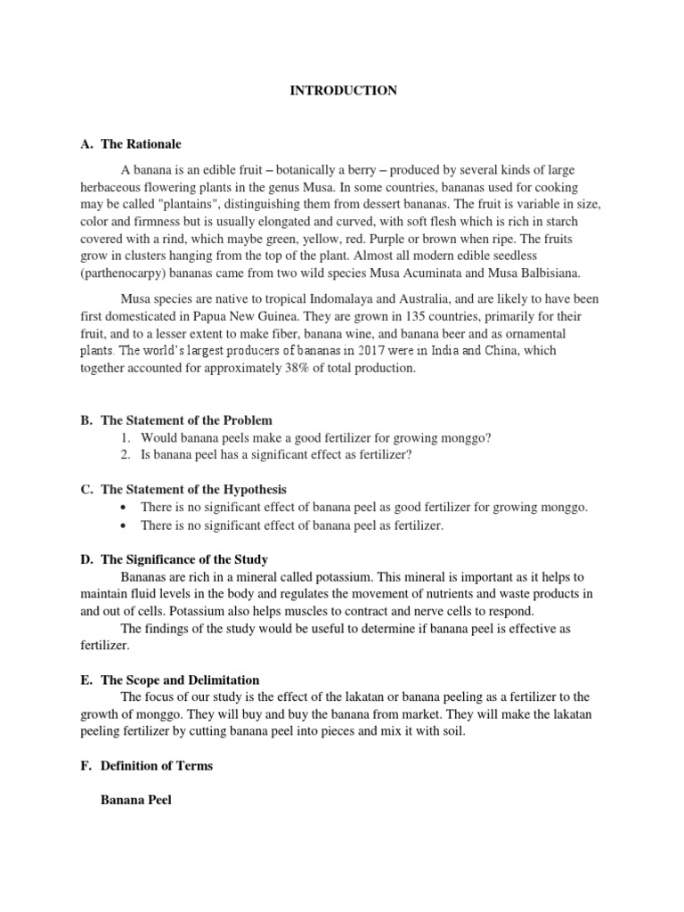 INTRODUCTION | PDF | Banana | Edible Fruits