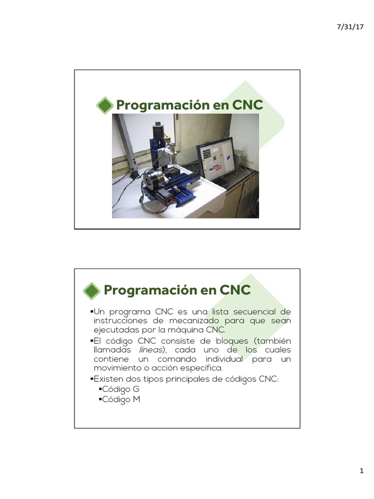 C10 - Programación CNC | PDF | Control numerico | Perforar
