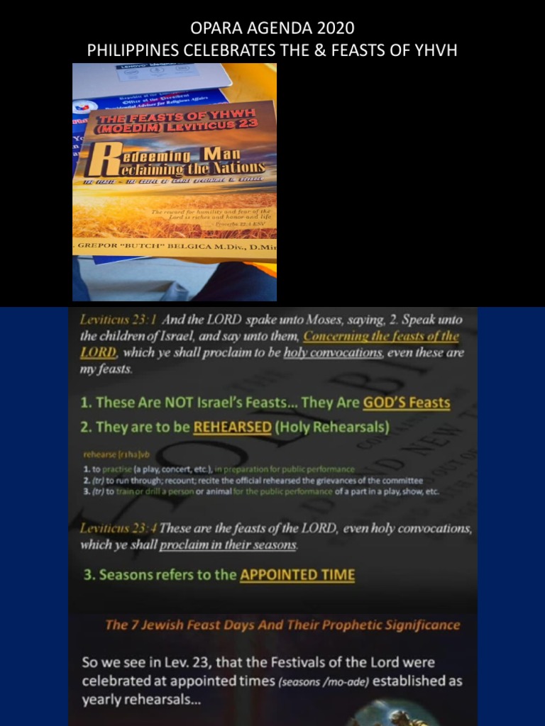 OPARA Seven Feasts 2020 Moedim Feast Chart Calendar Redemption Unity ...