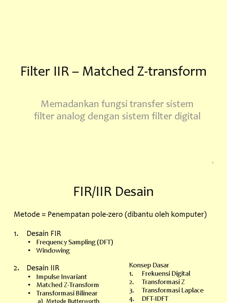 08 B. Desain Filter IIR Matched Z Transform | PDF